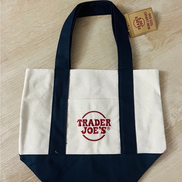 trader joe’s | Bags | Trader Joes Mini Tote Bag Blue | Poshmark